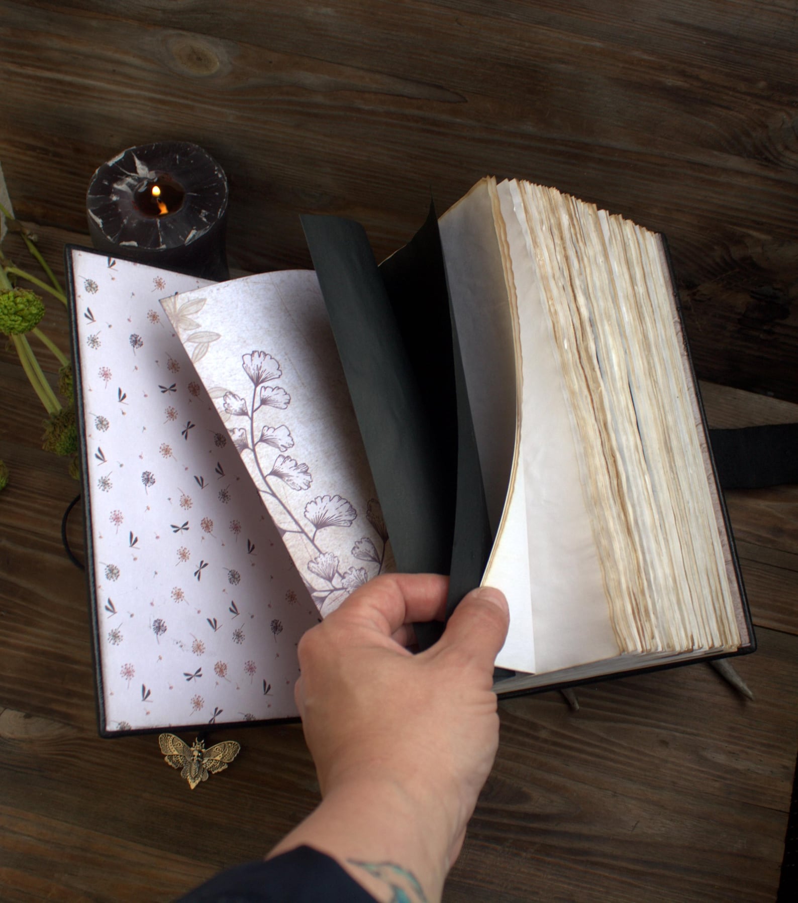 Handmade Leather Grimoire, Book of Shadows, Vintage Witchcraft Journal ...