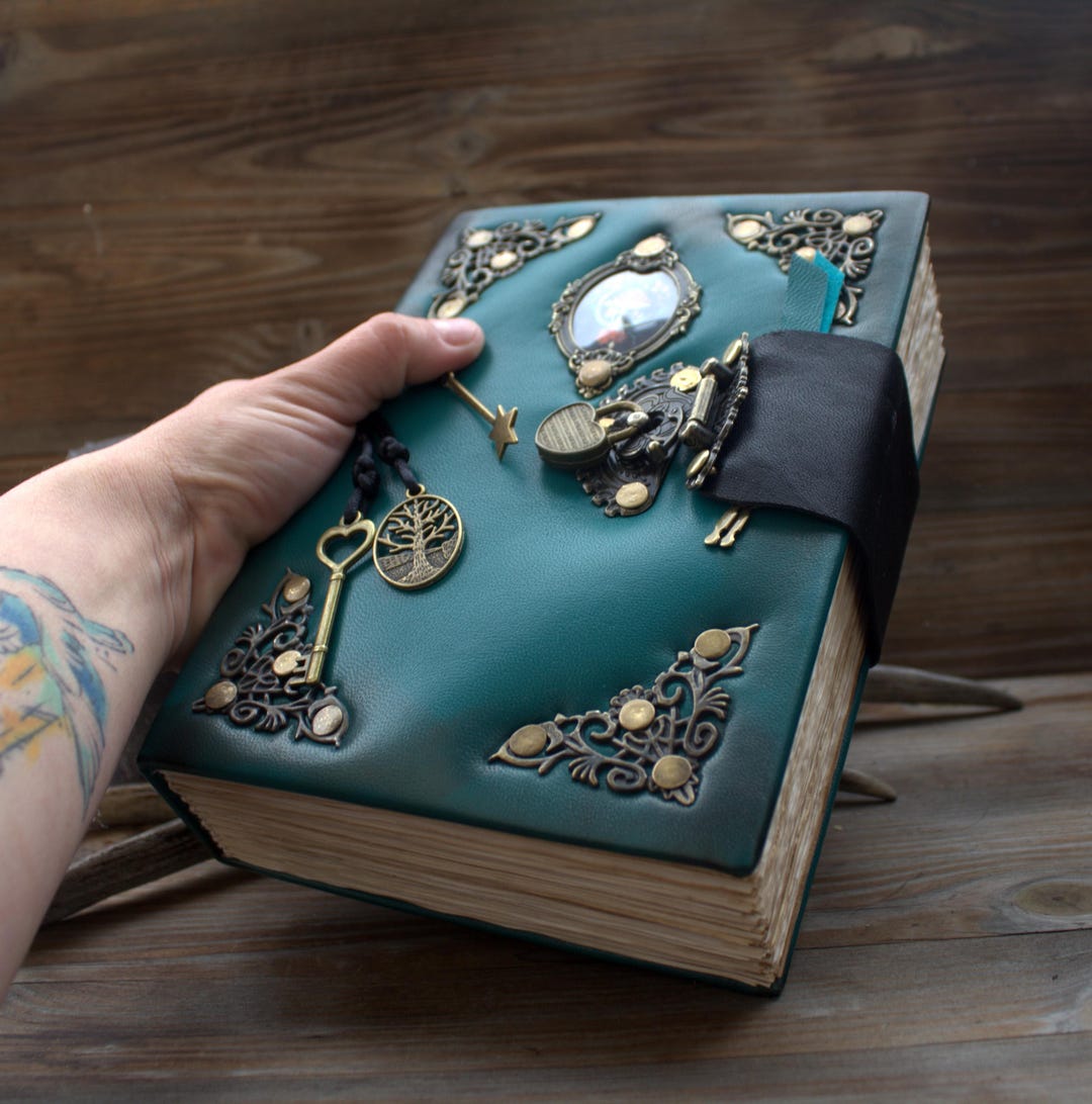 Fantasy Antique Book of Shadows, Vintage Witchy Leather Journal ...