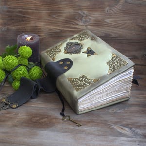 Thick Green Witch Grimoire ,book of Shadows Handmade,locking Diary 400 ...