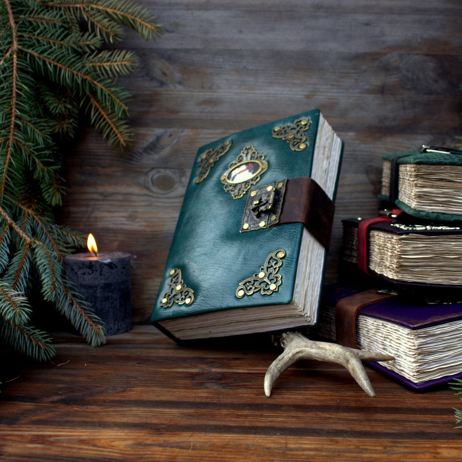 Antique Leather Blank Journal for a Witch, Witchcraft Spell Book ...