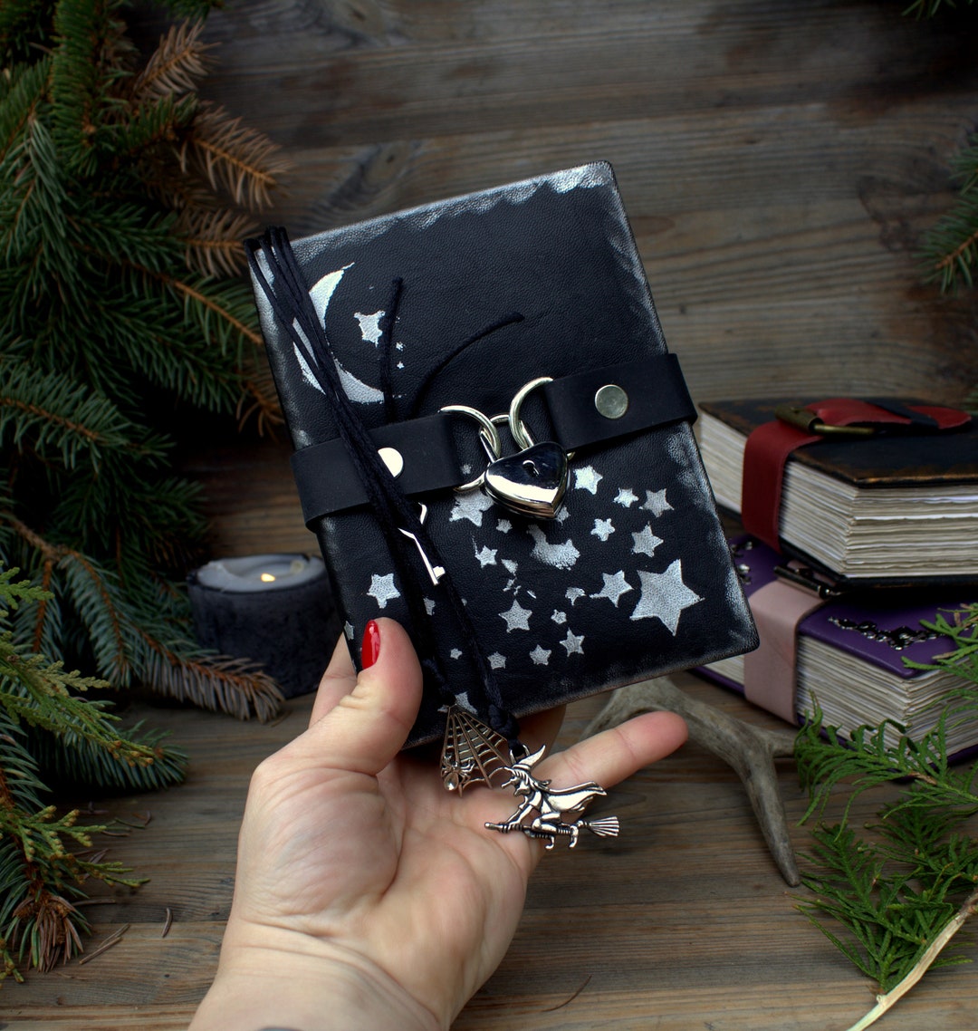 Thick Notebook Handmade With Lock and Key, Mini Book of Shadow Lock ...