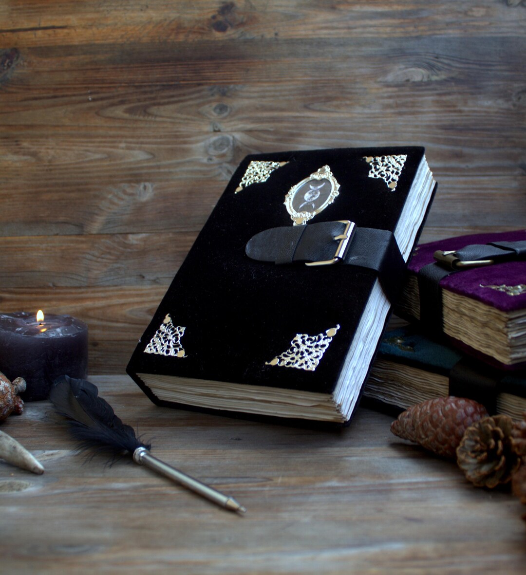 Handmade Book of Shadows Journal,handmade Journal Velvet,velvet Diary ...