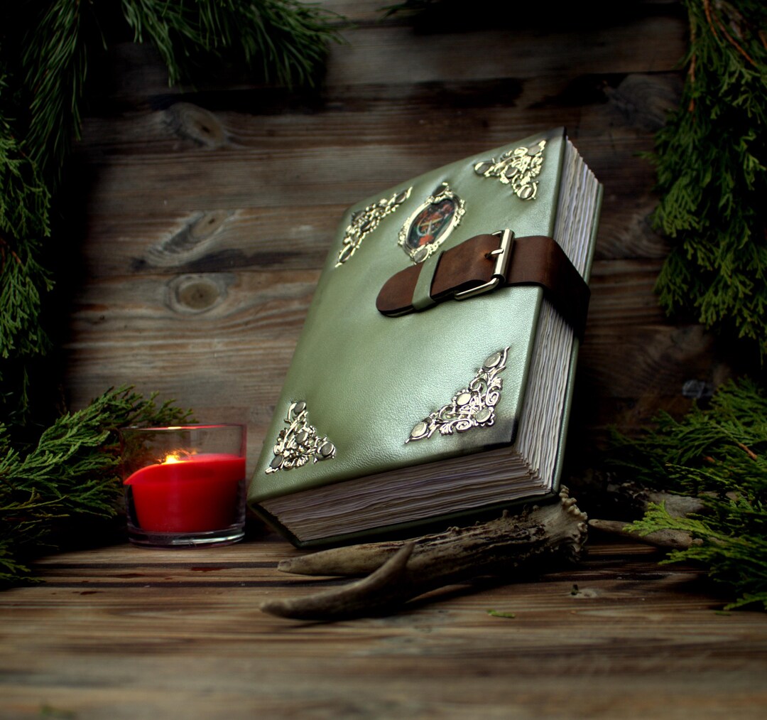 Thick Green Witch Grimoire ,book of Shadows Handmade,locking Diary 400 ...