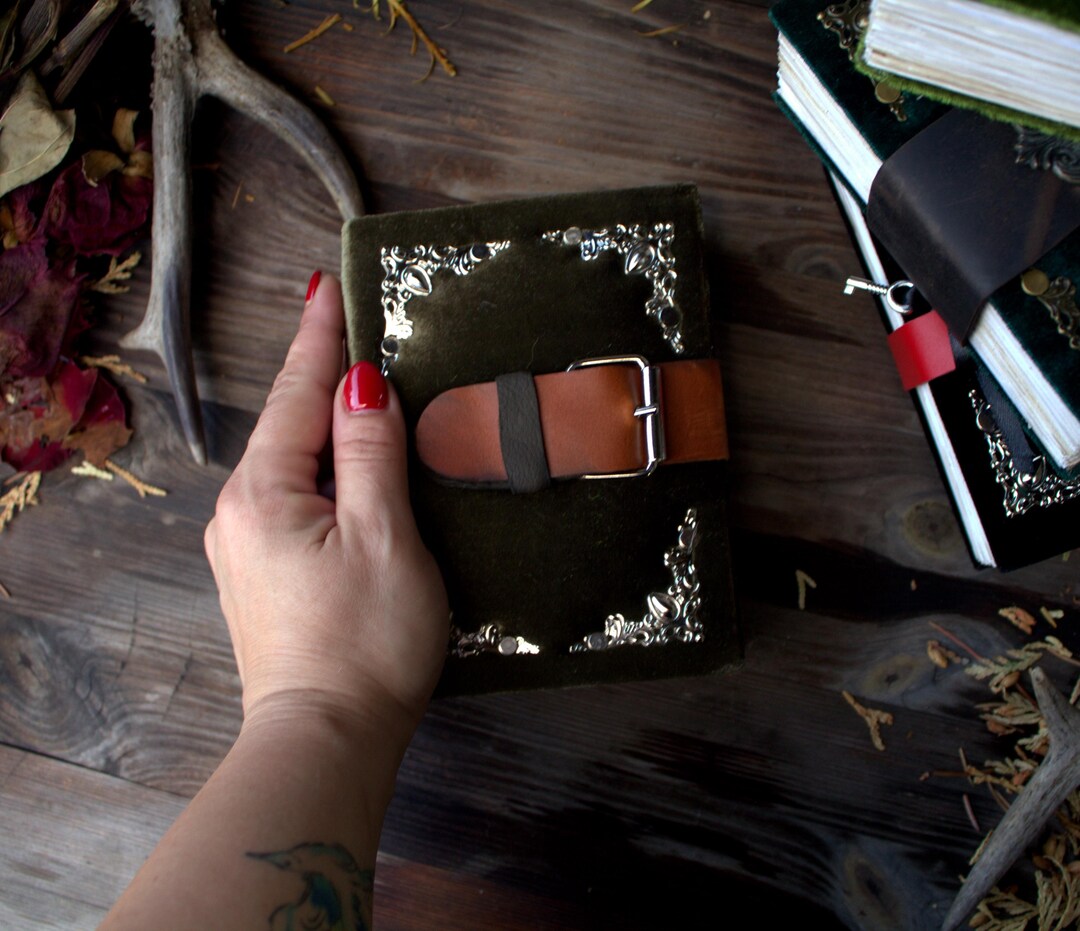 Green Witch Wicca Diary Handmade, Rustic Grimoire Witch, Mini Book of ...