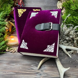 Handmade Book of Shadows Journal, Handmade Journal Velvet, Grimoire ...