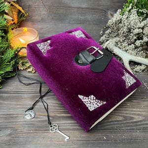 Handmade Book of Shadows Journal, Handmade Journal Velvet, Grimoire ...