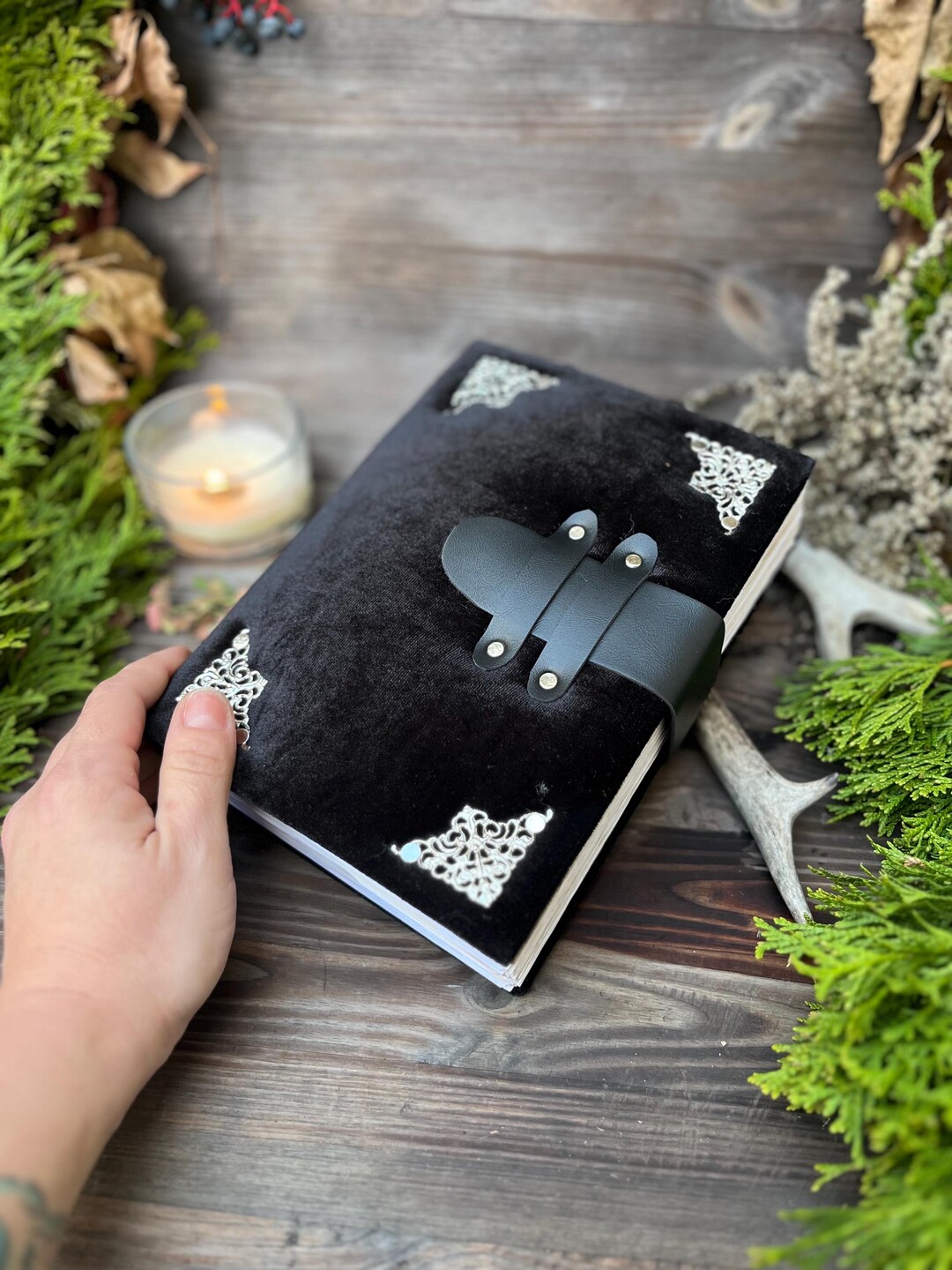 Practical Magic Handwritten Diary in Velvet Cover, Velvet Grimoire ...