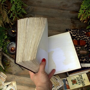 Handbound Book of Shadows, Blank Grimoire, Leather Vintage Journal With ...