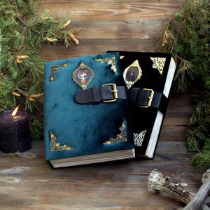 Handmade Book of Shadows Journal, Handmade Journal Velvet, Grimoire ...