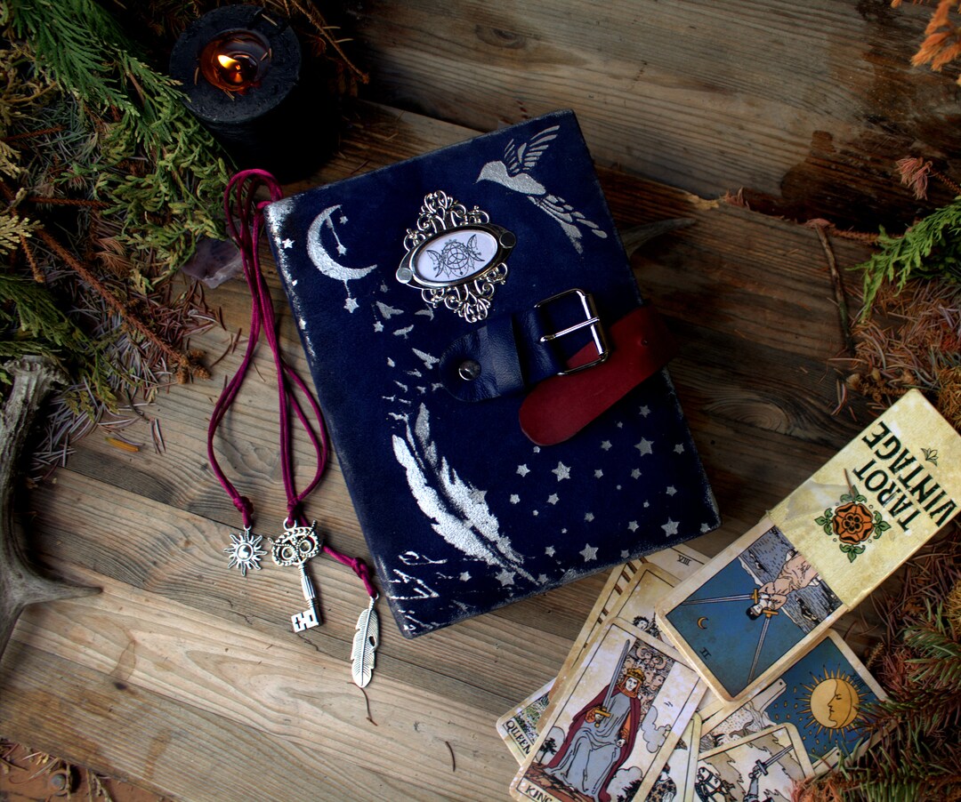 Antique Suede Leather Blank Journal for a Witch, Witchcraft Spell Book ...