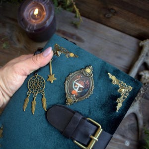 Handmade Book of Shadows Journal, Handmade Journal Velvet, Grimoire ...