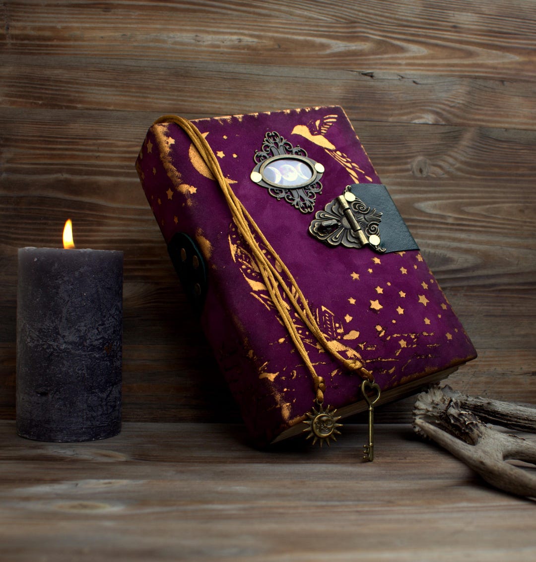 Fantasy Book of Shadow, Book of Shadows Leather, Large Grimoire Journal ...
