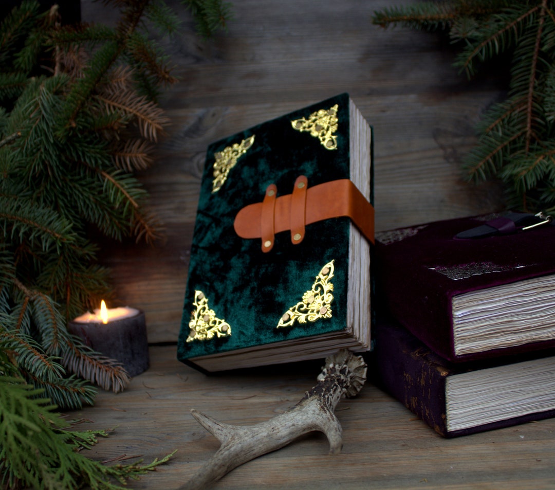 Handmade Book of Shadows Journal, Handmade Journal Velvet, Grimoire ...