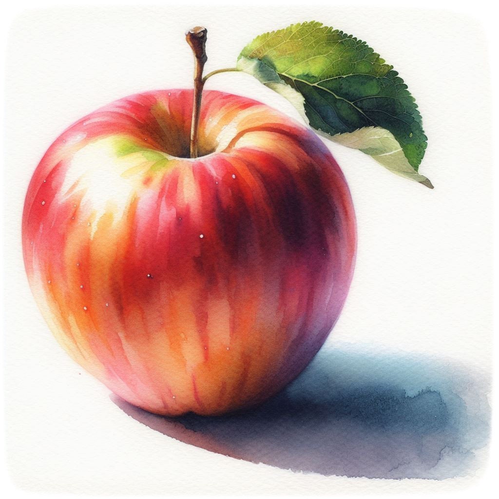 Apple Clipart. 10 JPG High Quality Watercolor Paintings. COMMERCIAL USE ...