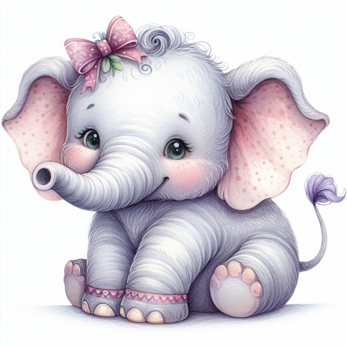 Cute Elephant Clipart, 10 JPG High Quality Images. COMMERCIAL USE ...
