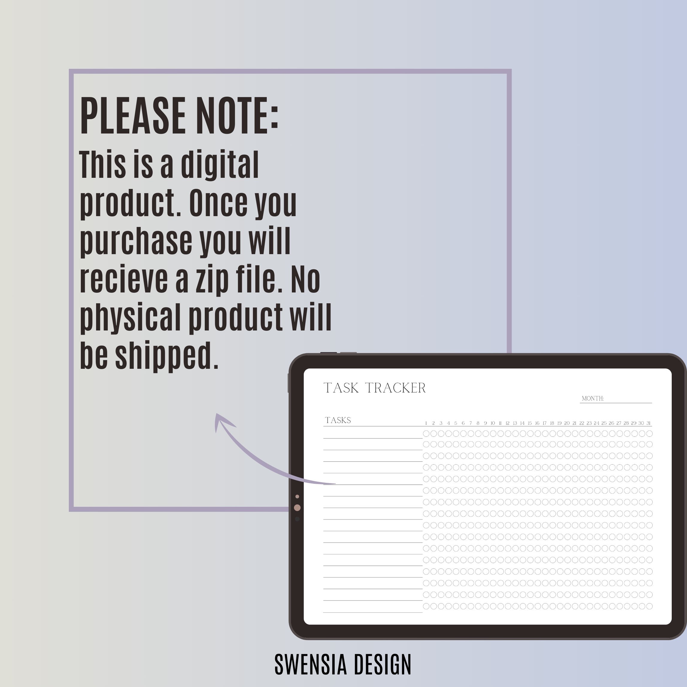 Monthly Task Tracker Printable Landscape, Task Tracker Template ...