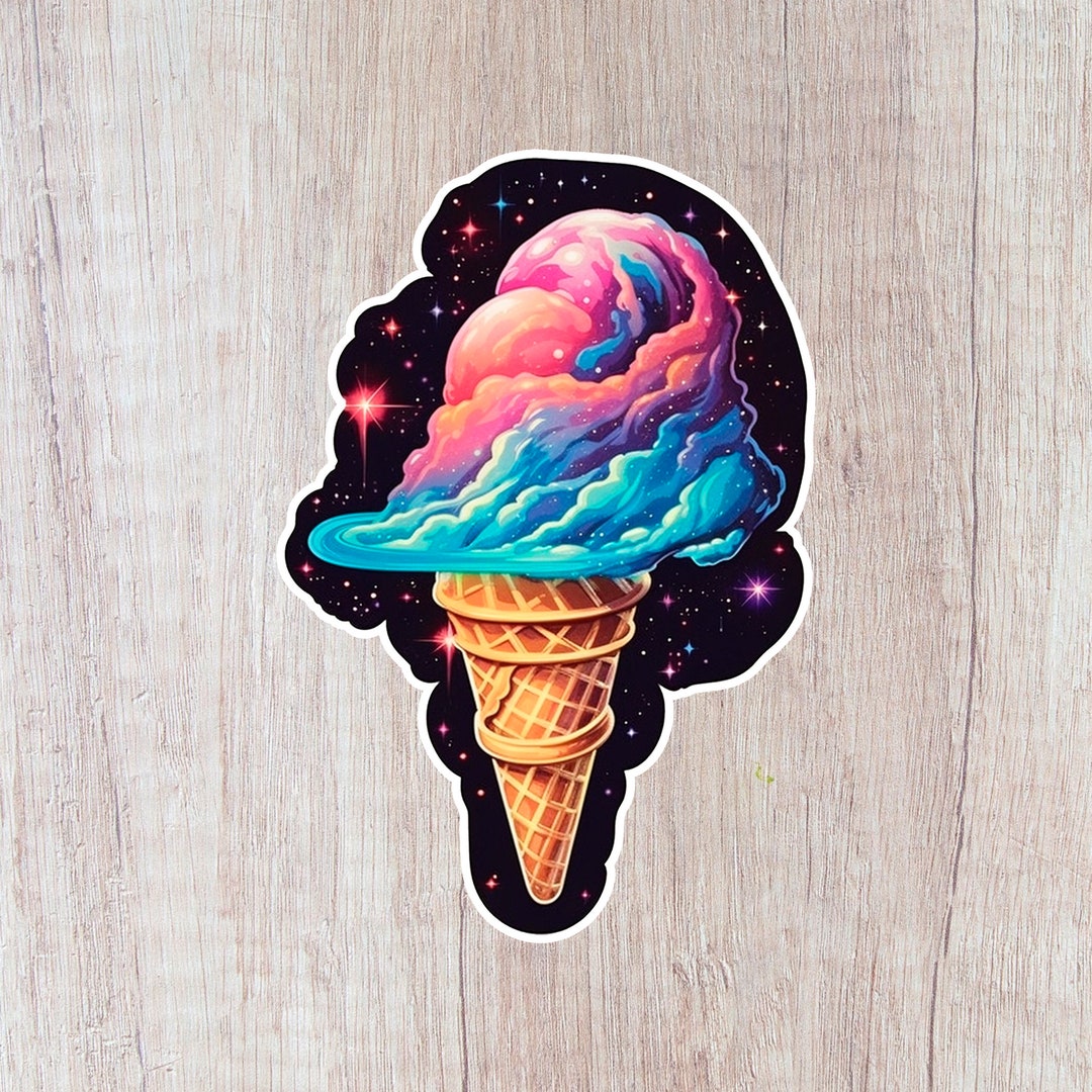 Ice Cream, Space Cream Sticker, Stars, Candy, Dessert Sweet Cute Laptop ...