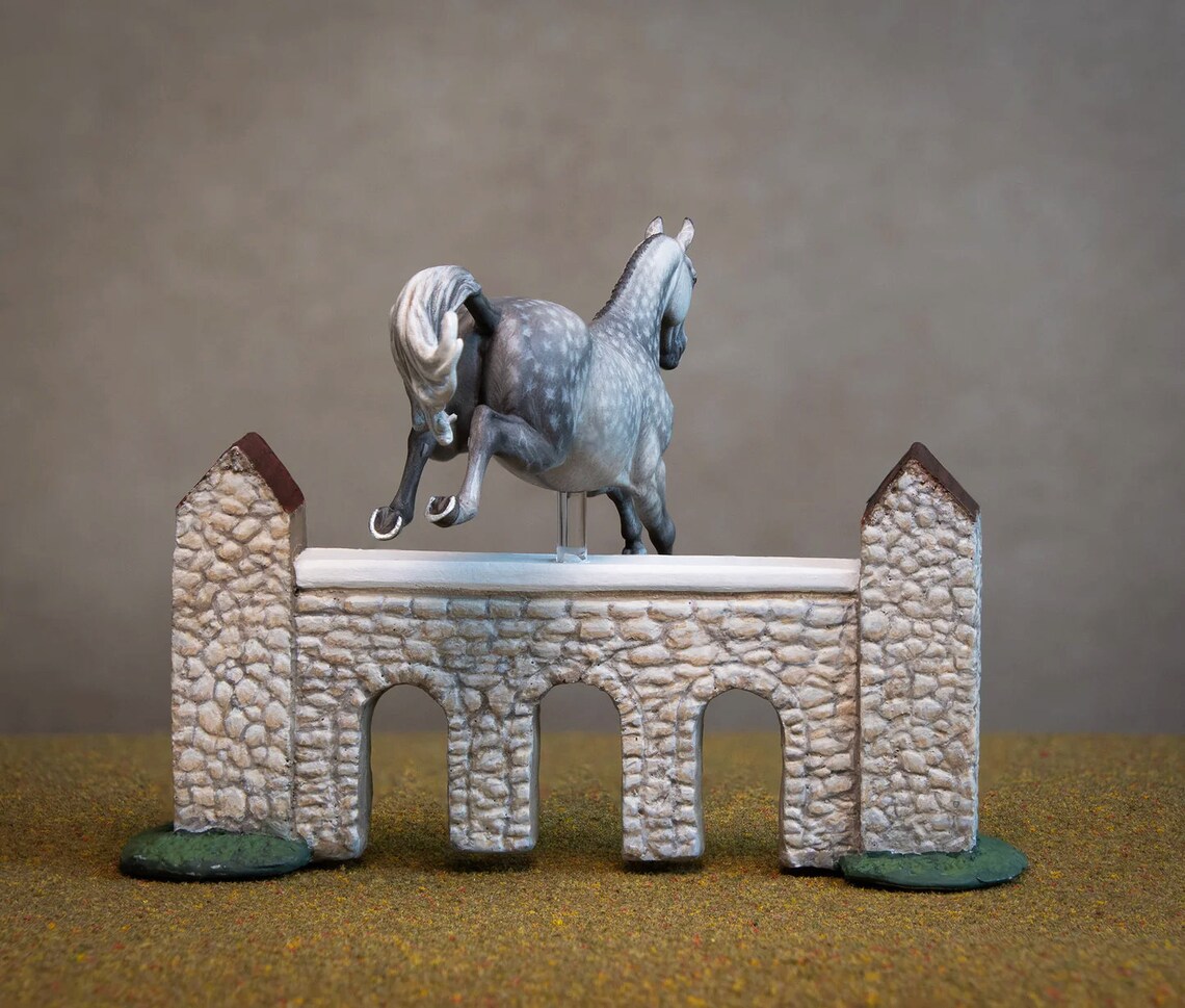 Micro Scale Dapple Grey Jumping Model Horse - Etsy UK