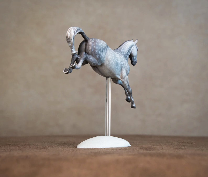 Micro Scale Dapple Grey Jumping Model Horse - Etsy UK