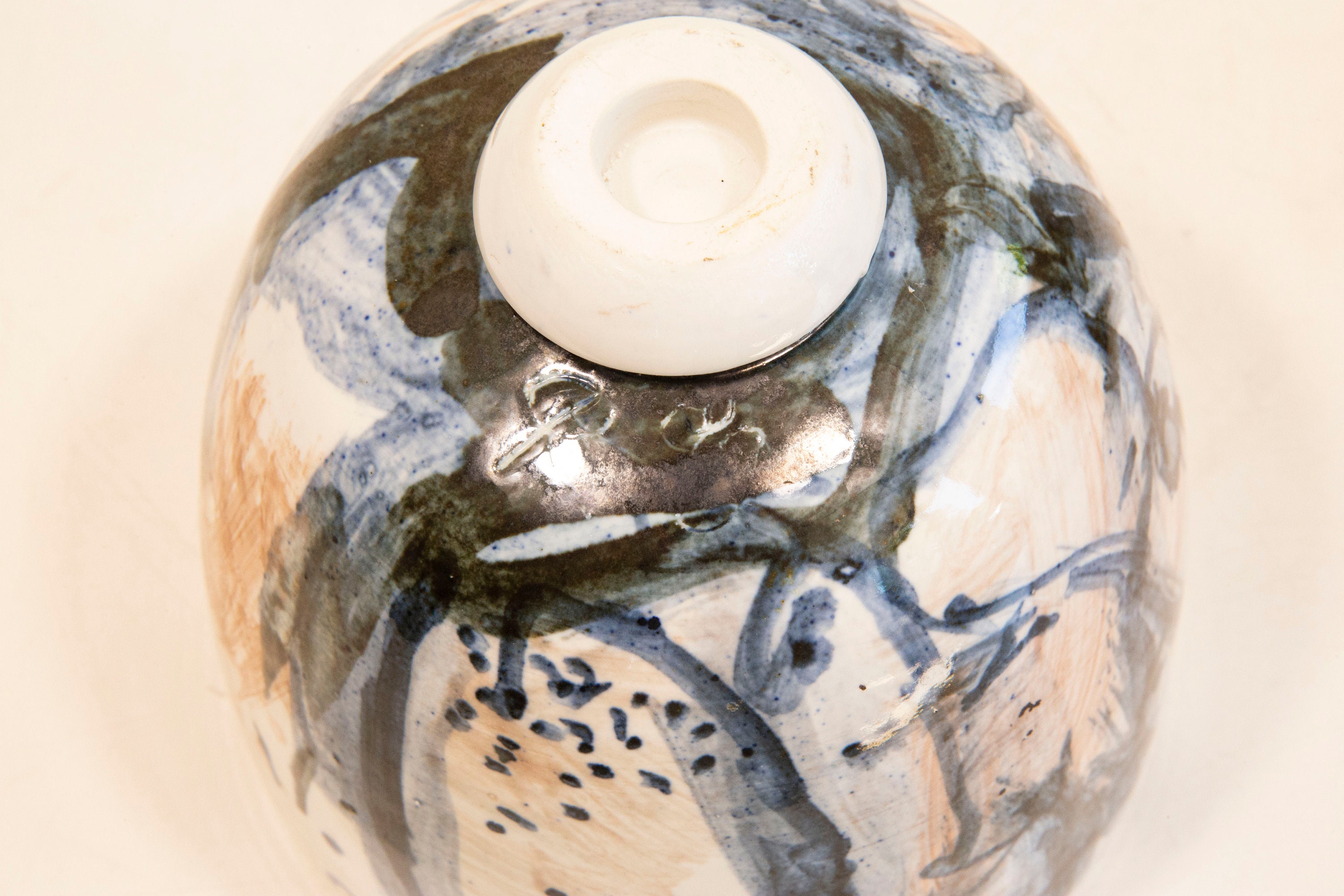 Gert De Rijk Porcelain Bowl Vase With Abstract Painting Utrecht, the ...