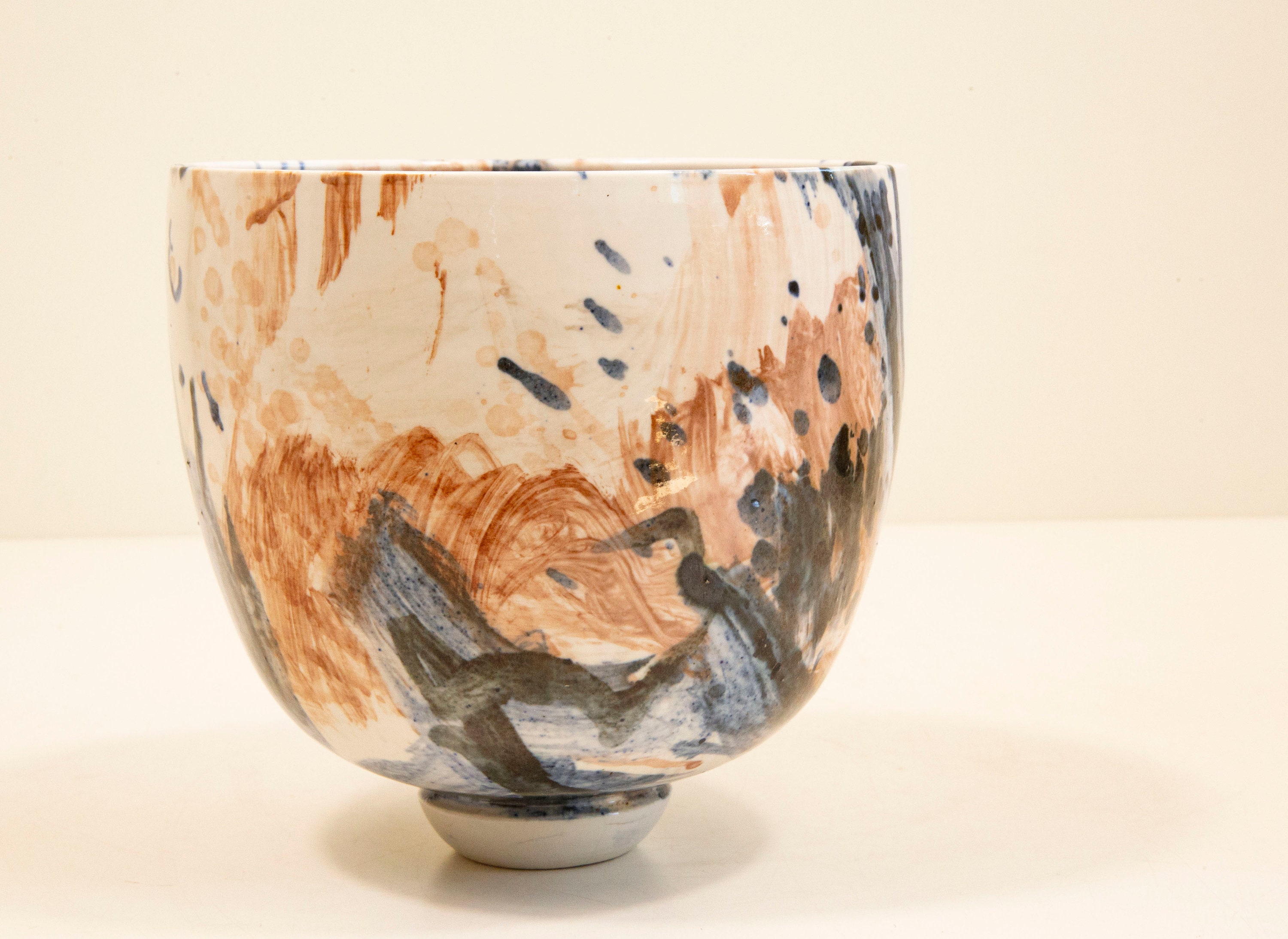 Gert De Rijk Porcelain Bowl Vase With Abstract Painting Utrecht, the ...