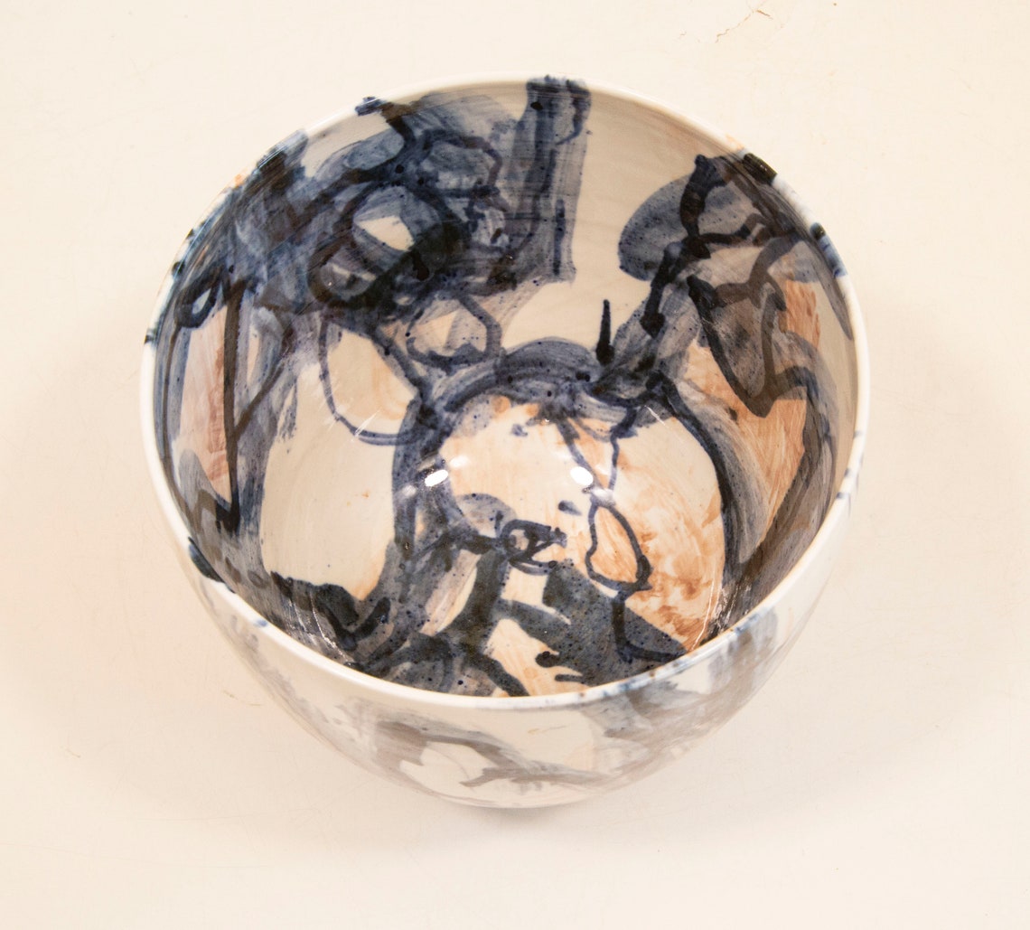 Gert De Rijk Porcelain Bowl Vase With Abstract Painting Utrecht, the ...