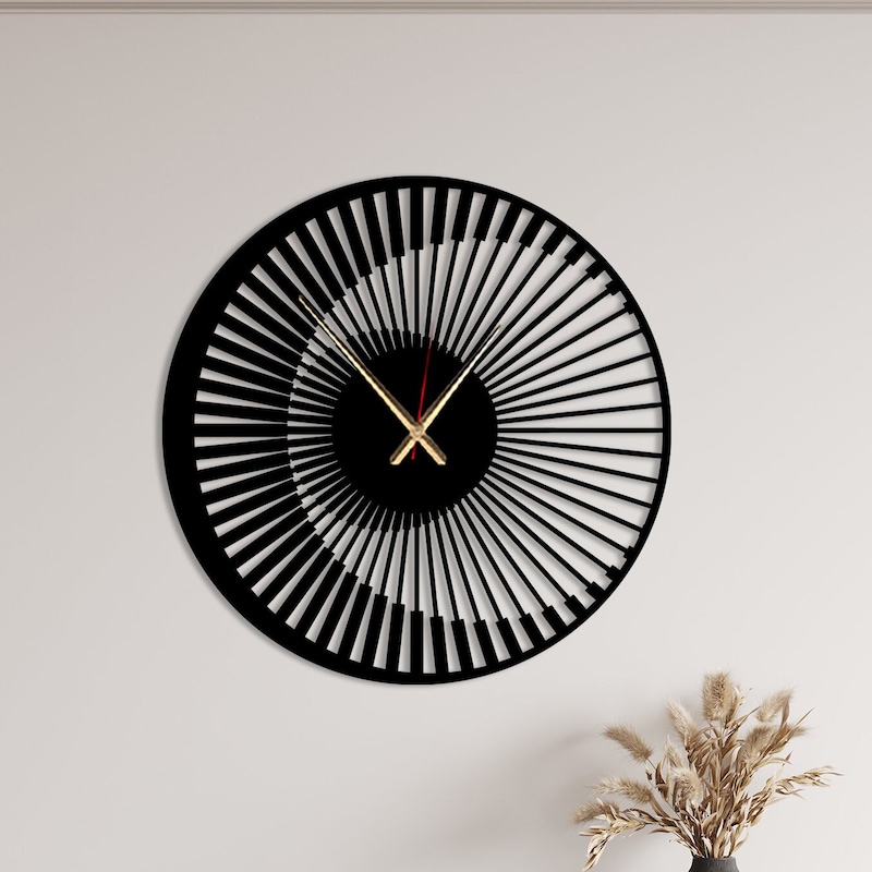 Large Modern Wall Clock - Etsy