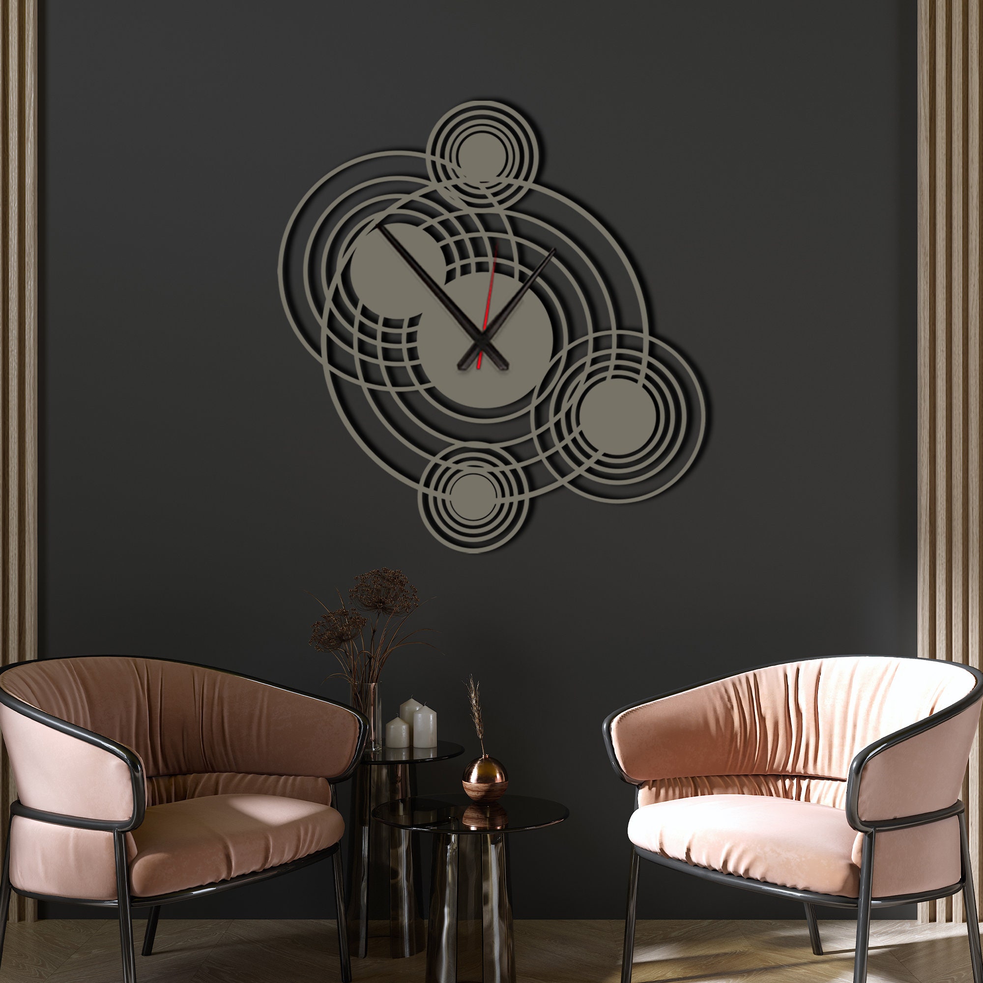 Spiral Minimalist Oversized Metal Wall Clock, Geometric Wall Clock, Modern Large Wall Clock ...