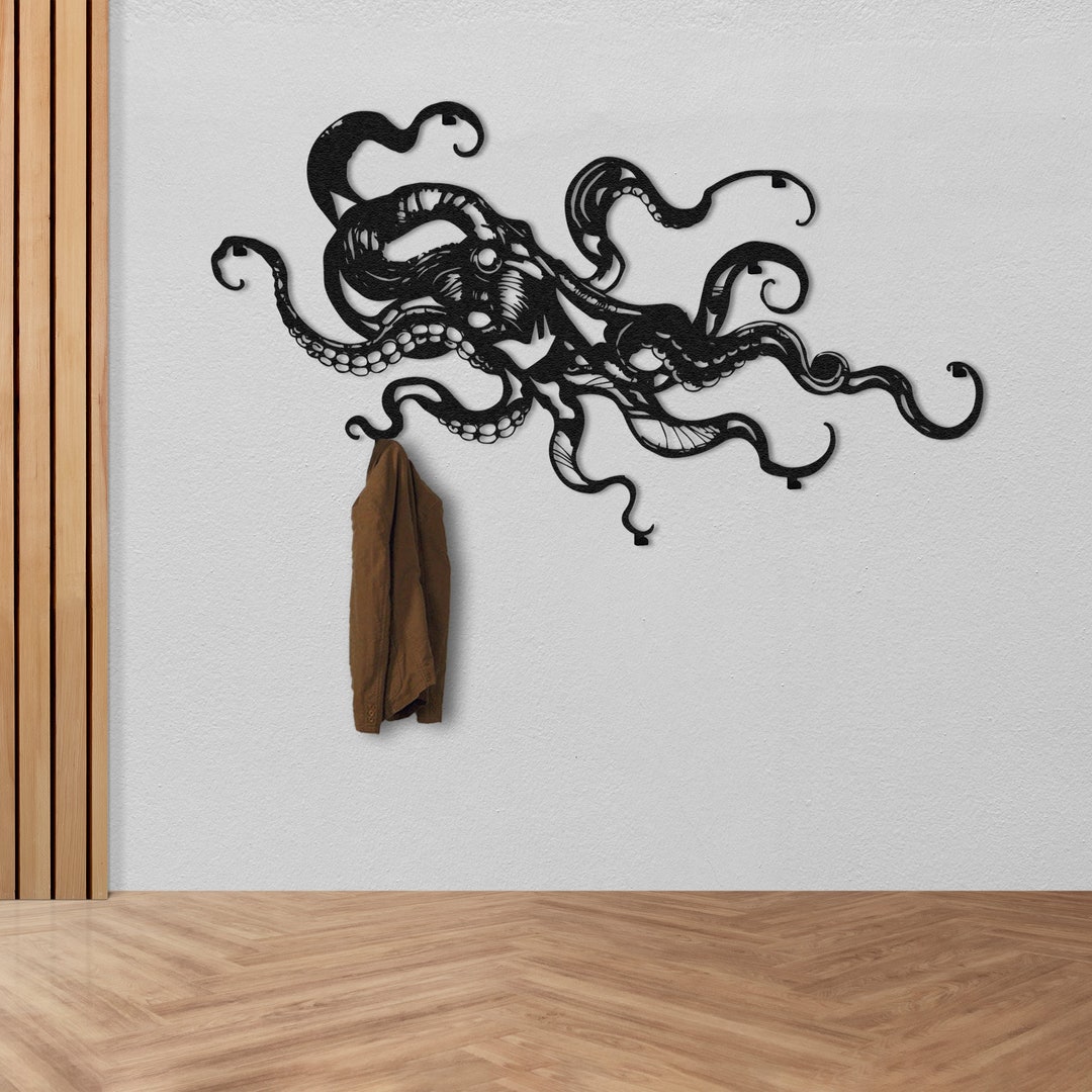 Octopus Metal Coat Rack: Beach House Tentacle Decor - Etsy