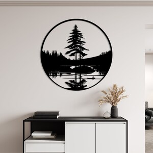 Lake and Forest Metal Wall Decor, Landscape Decor, Lake House Wall Art ...