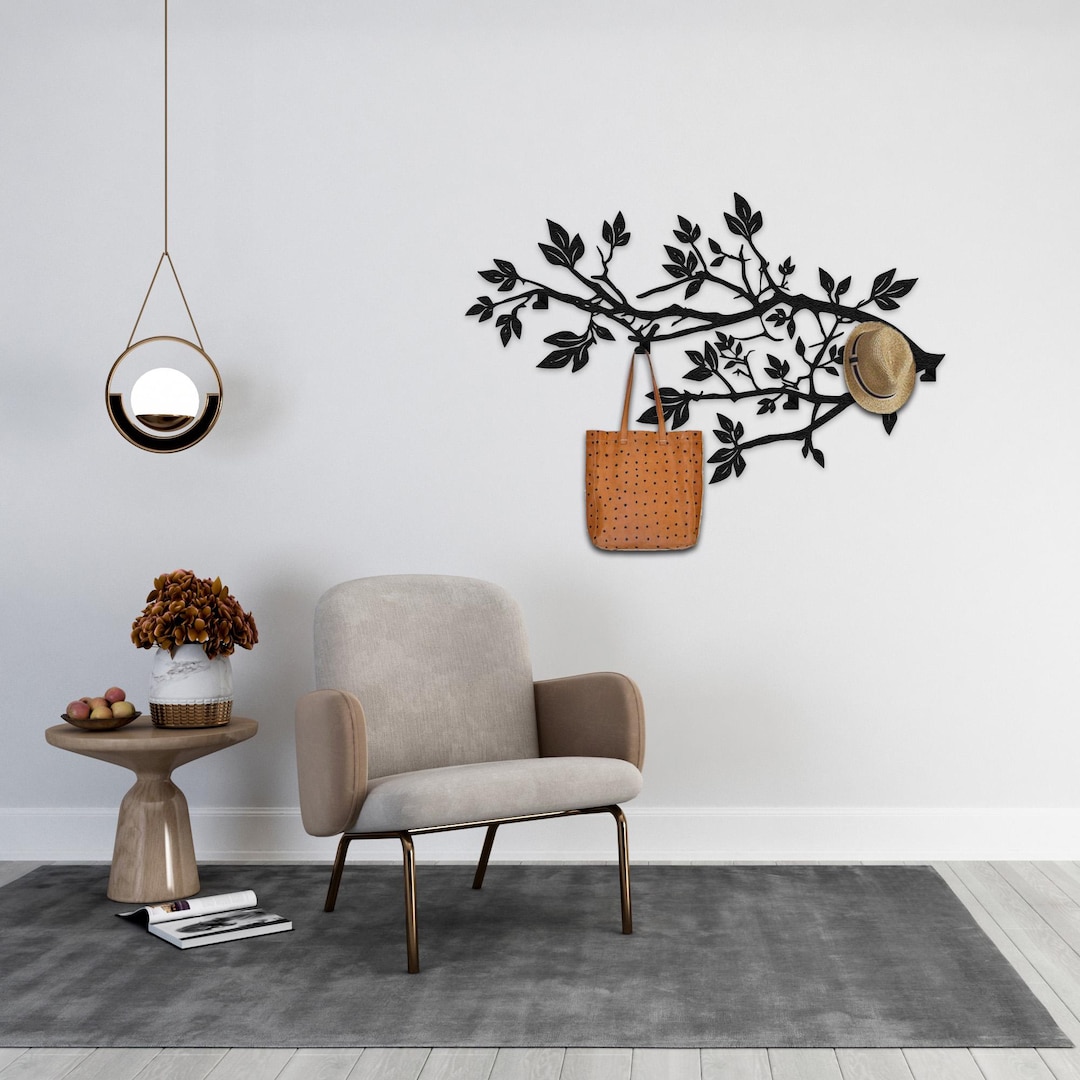 Tree Branch Metal Coat Rack: Nature Inspired Wall Decor - Etsy