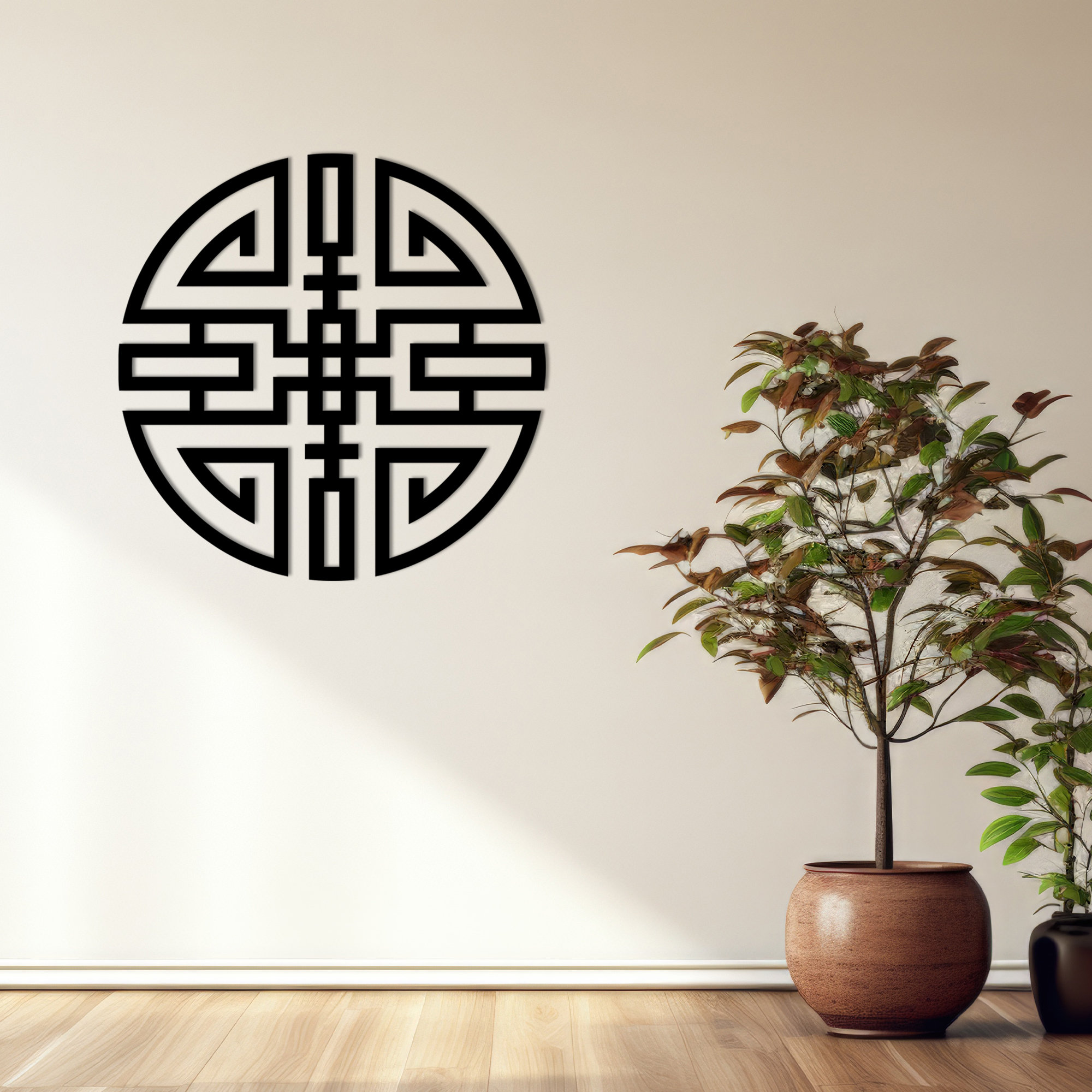 Feng Shui Metal Wall Art: Mystical Knot, Good Luck Sign - Etsy