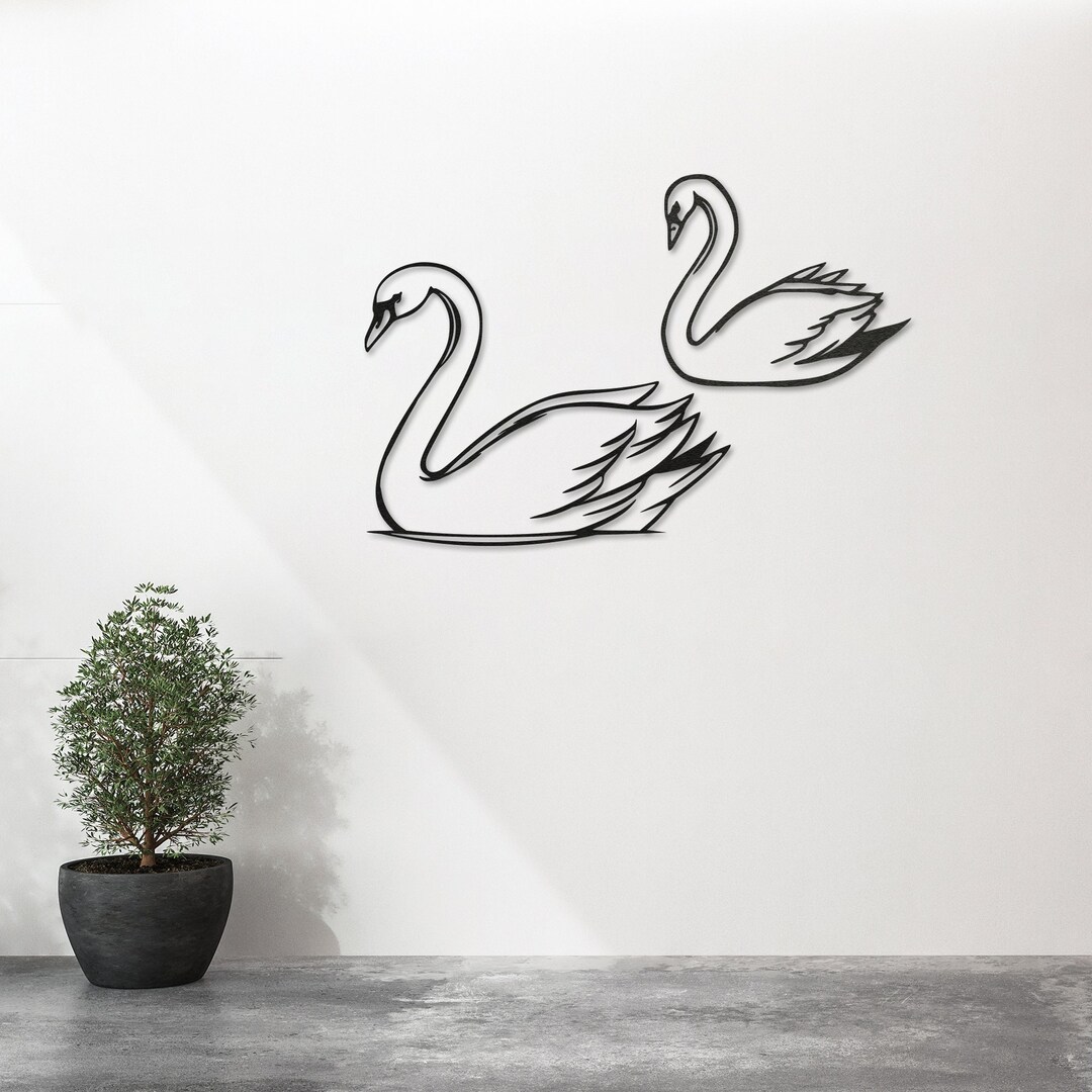 Swan Wall Decor, Lake House Wall Art, Modern Wall Art, Bird Decor ...