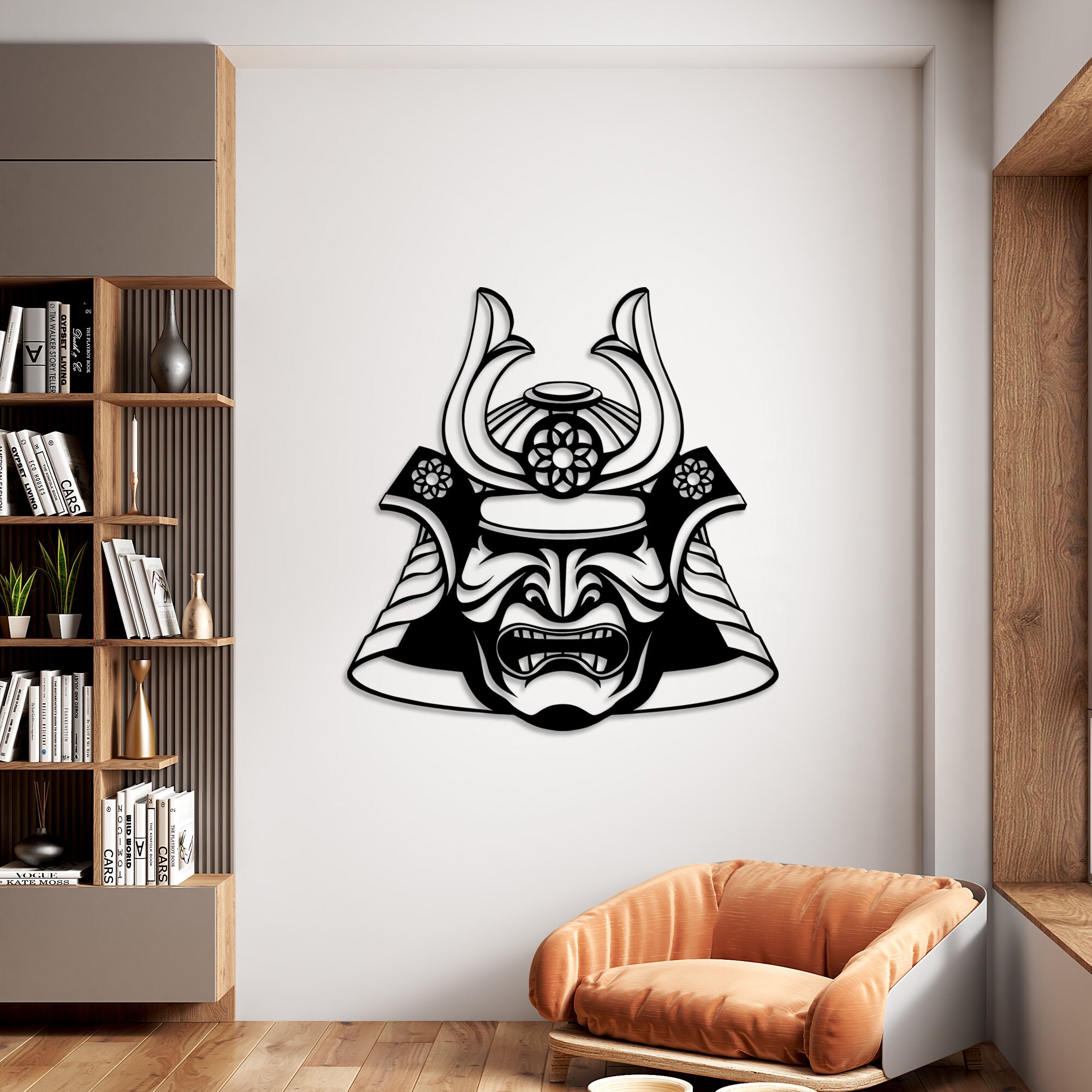 Samurai Mask Metal Japanese Art, Kanji Warrior Sign, Kanji Symbol Of ...