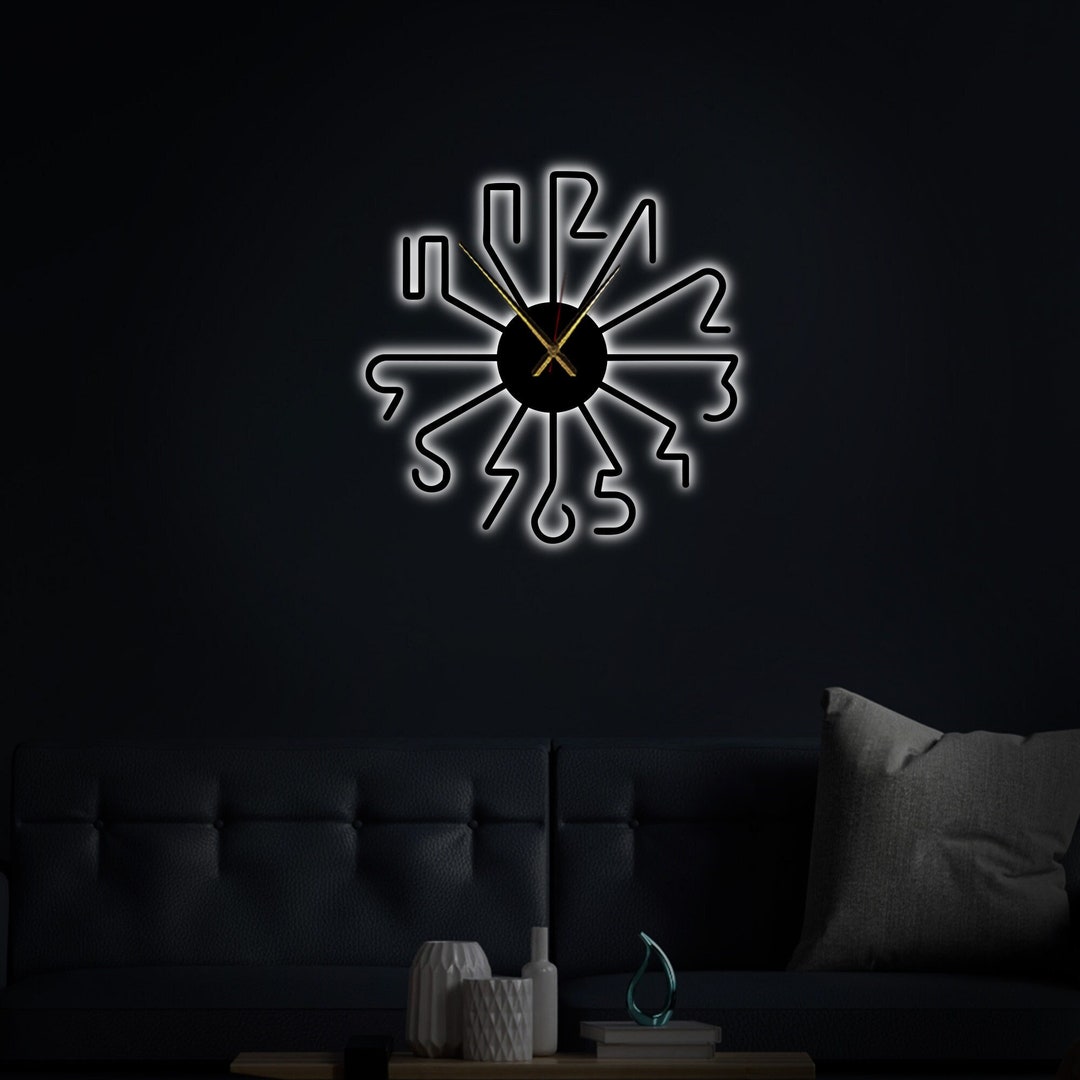 Led Lighted Metal Wall Clock, Clocks for Wall, Lighted Clock, Bedside ...