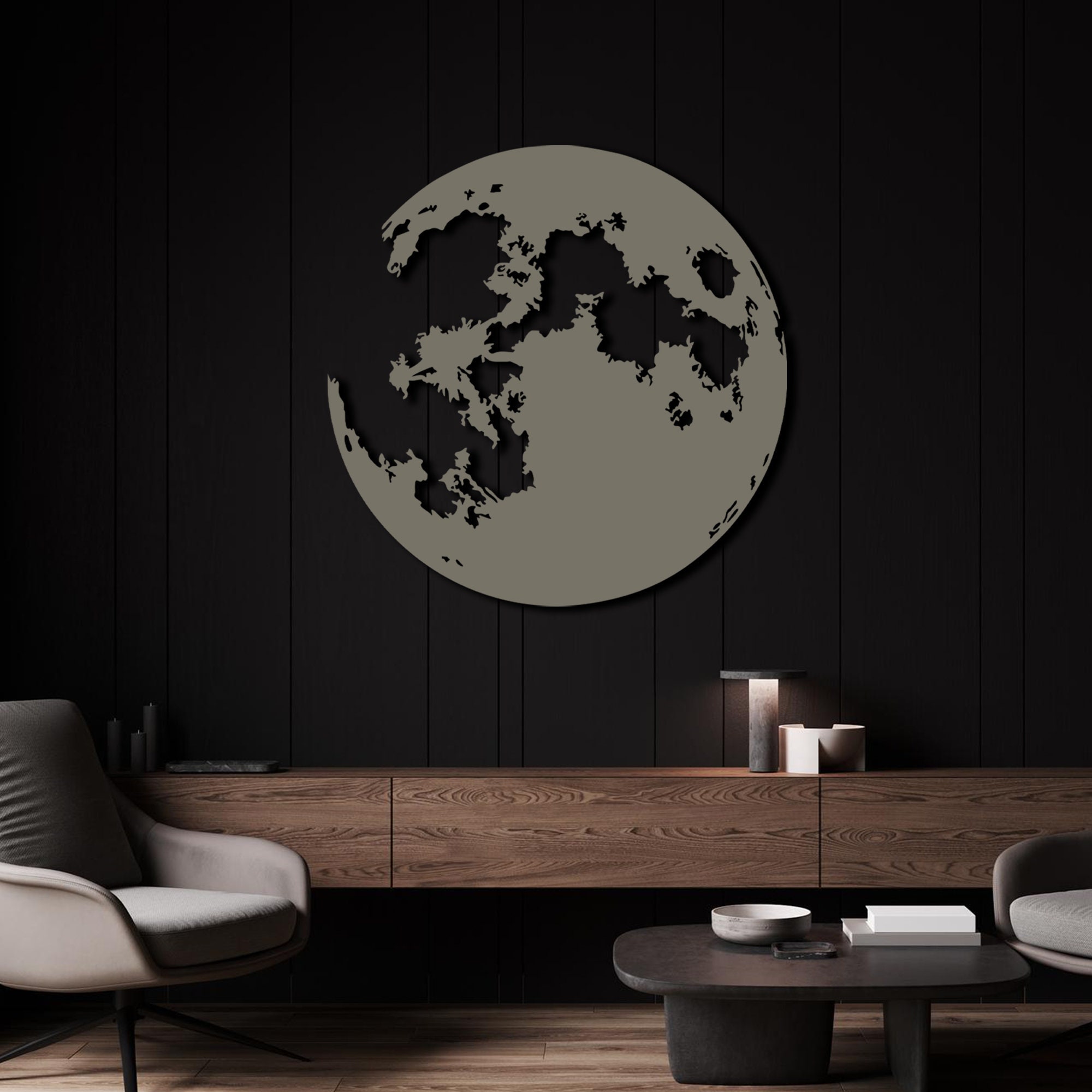 Full Moon Metal Wall Art, Moon Phases, Space Wall Art, Gothic Wall Art ...