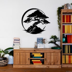 Bonsai Tree Metal Wall Decor, Yoga Studio Decor, Infinity Sign, Home ...
