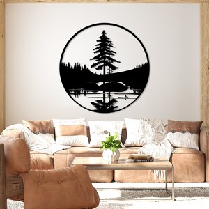 Lake and Forest Metal Wall Decor, Landscape Decor, Lake House Wall Art ...
