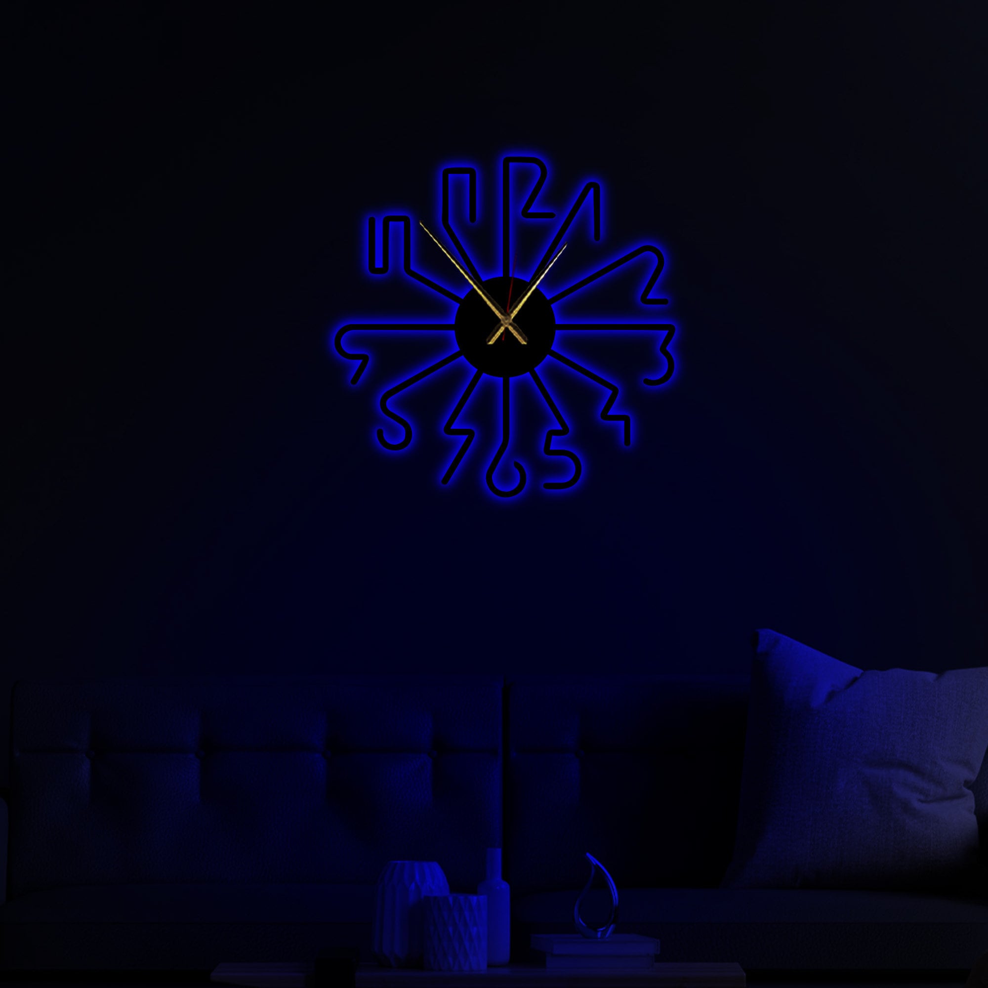 Led Lighted Metal Wall Clock, Clocks for Wall, Lighted Clock, Bedside ...