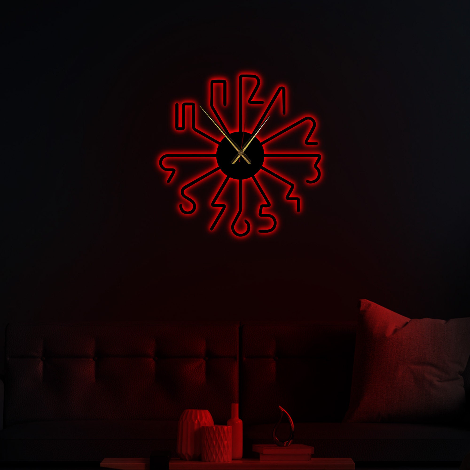 Led Lighted Metal Wall Clock, Clocks for Wall, Lighted Clock, Bedside ...