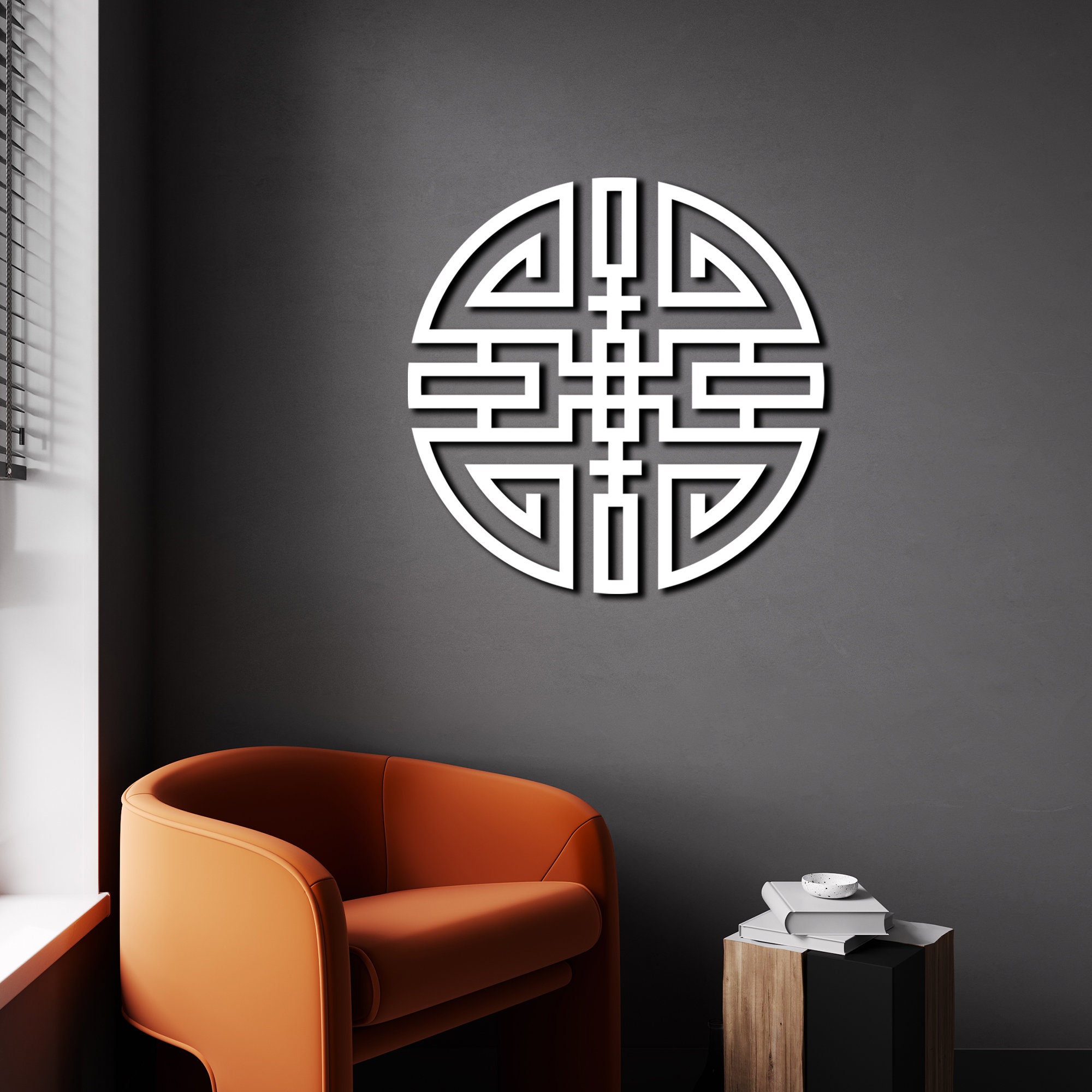 Feng Shui Metal Wall Art, Good Luck Sign Metal, Chinese Decoration ...