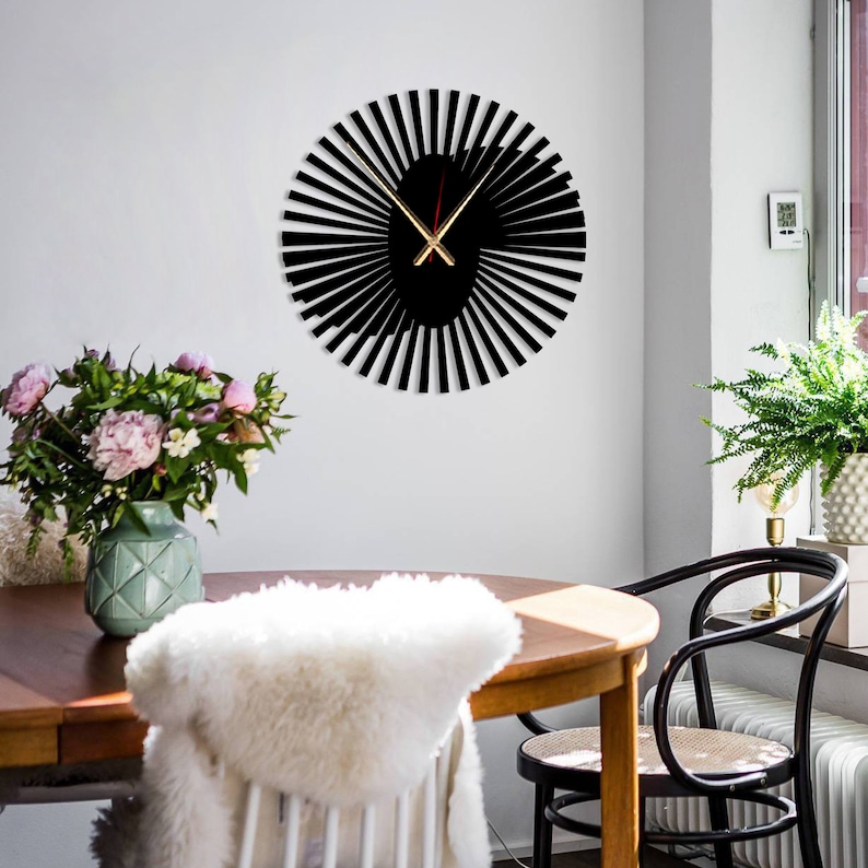 Modern Spiral Wall Clock, Geometric Wall Clock, Oversized Metal Wall ...