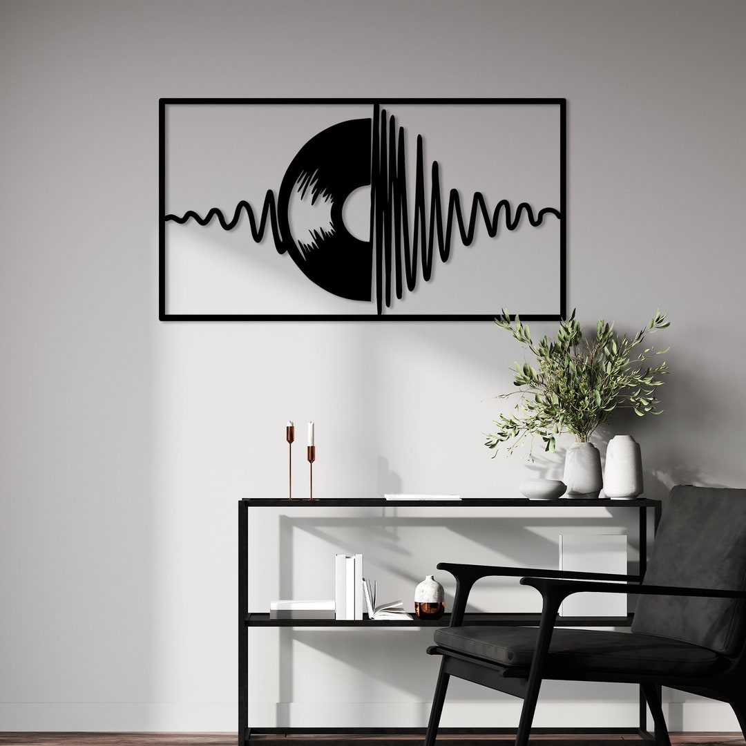 Vinyl Record Metal Wall Art, Musical Home Decor, Abstract Art, Music ...