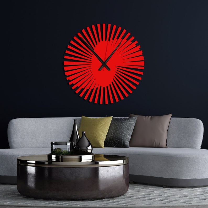 Modern Spiral Wall Clock, Geometric Wall Clock, Oversized Metal Wall ...