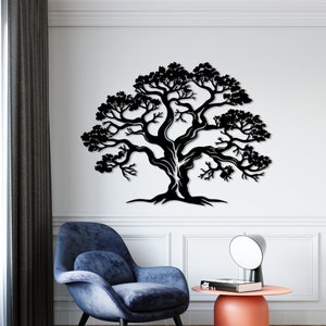 Oak Tree Metal Wall Art: Oversized Nature Inspired Decor - Etsy