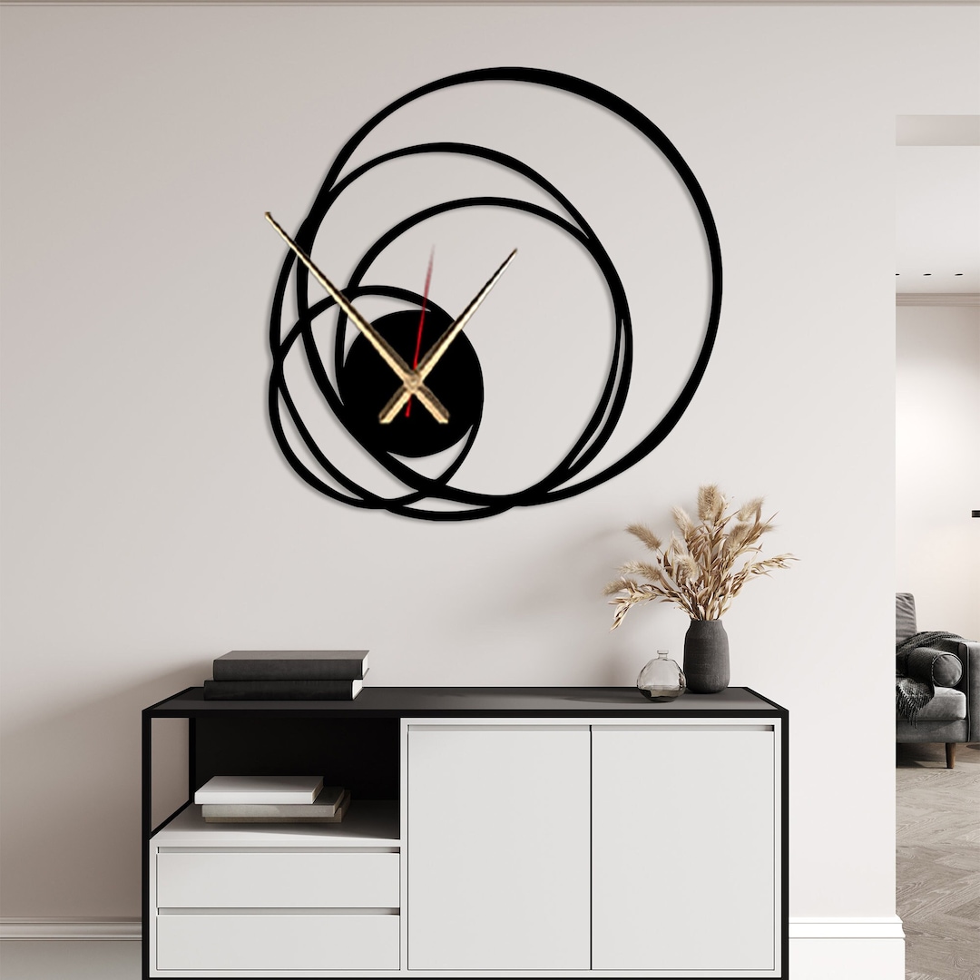 Abstract Geometric Metal Wall Clock: Modern Minimalist Art - Etsy