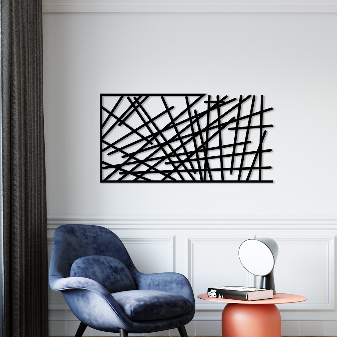 Abstract Metal Line Wall Art: Modern Geometric Sculpture - Etsy