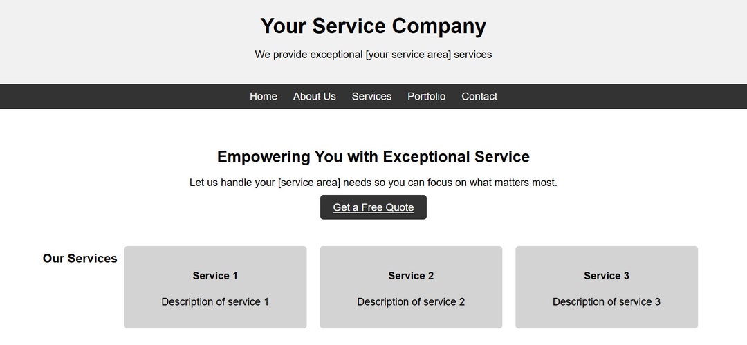HTML & CSS for Service Website Pictured - Etsy