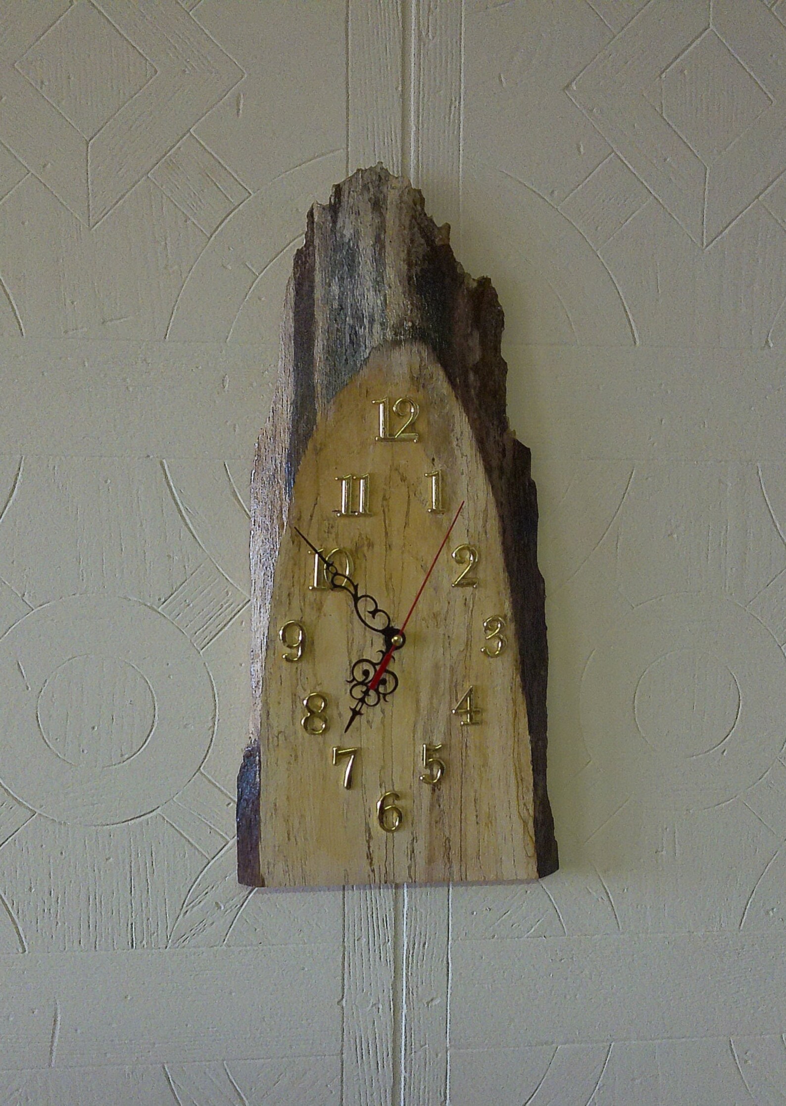Wood Clock. Stressed Spalted Red Oak. One of a Kind. - Etsy
