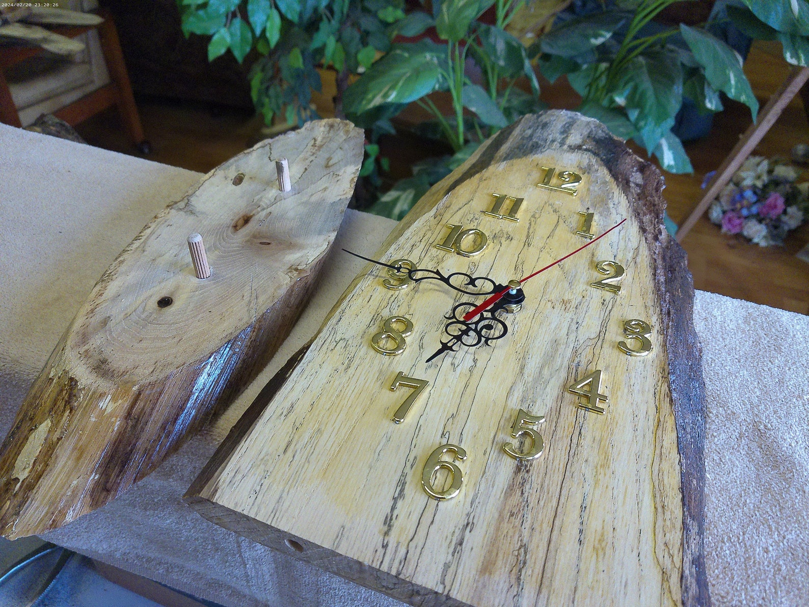 Wood Clock. Stressed Spalted Red Oak. One of a Kind. - Etsy